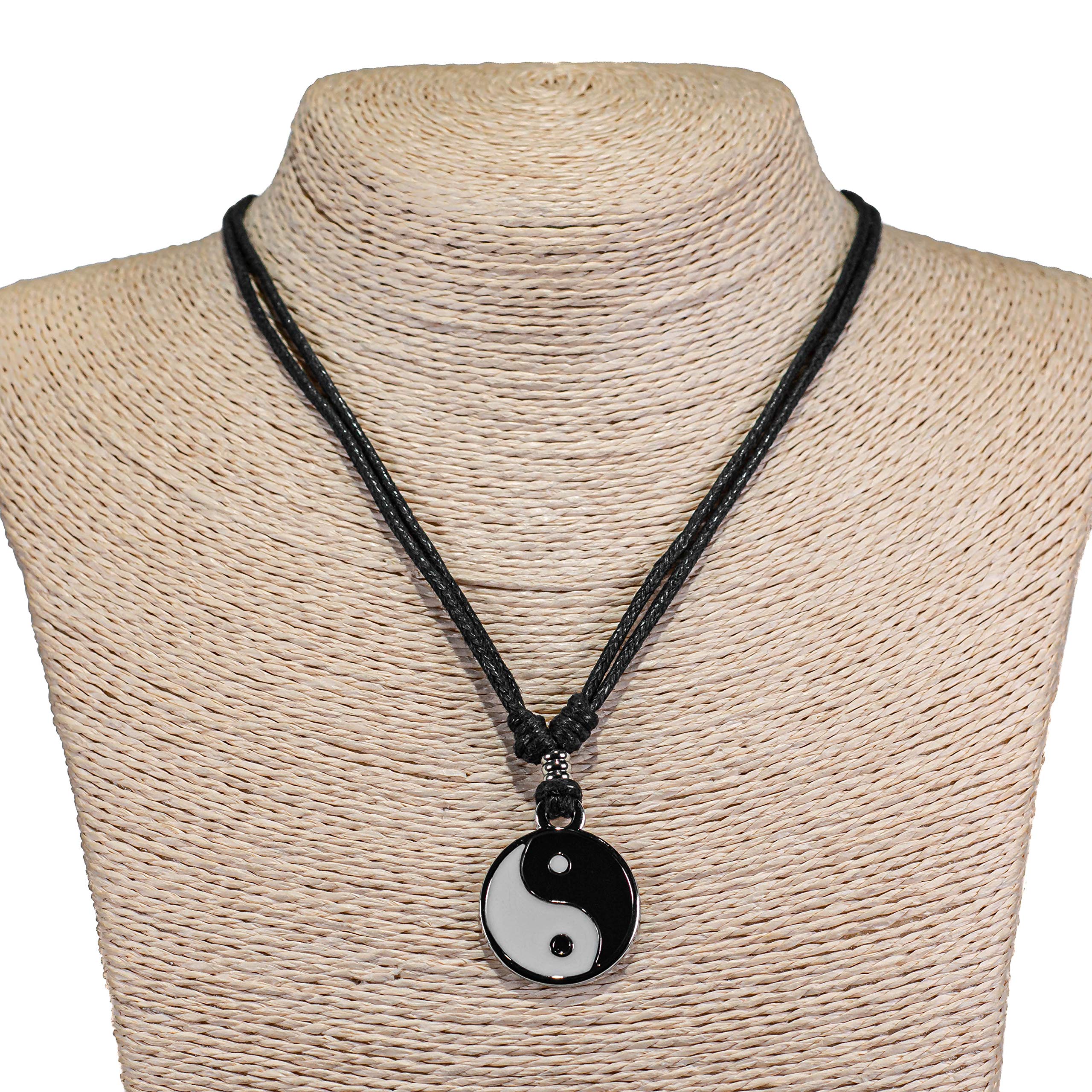 BlueRica Yin and Yang on Adjustable Cord Necklace