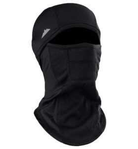 tough headwear balaclava ski mask - winter face mask for men & women - cold weather gear for skiing, snowboarding & motorcycle riding (black)