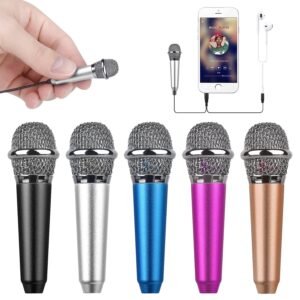 uniwit mini portable vocal/instrument microphone for voice video recording singing,vlogging, podcasting, tiny microphone for iphone android phone computer latop notebook tablet ipad(silver)