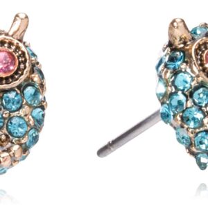 Betsey Johnson Pave Owl Stud Earrings