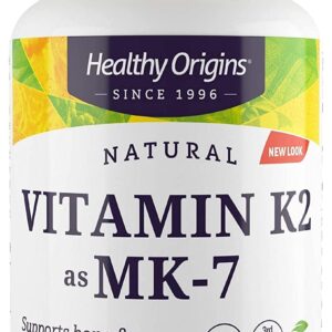 Healthy Origins Vitamin K2 as MK-7, 100 mcg - K2 Vitamins for Heart Health, Bone Health & Calcium Metabolism - Gluten-Free Supplements - 180 Veggie Softgels