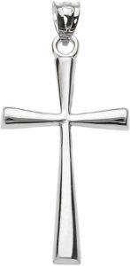 .925 sterling silver simple classic flared cross pendant