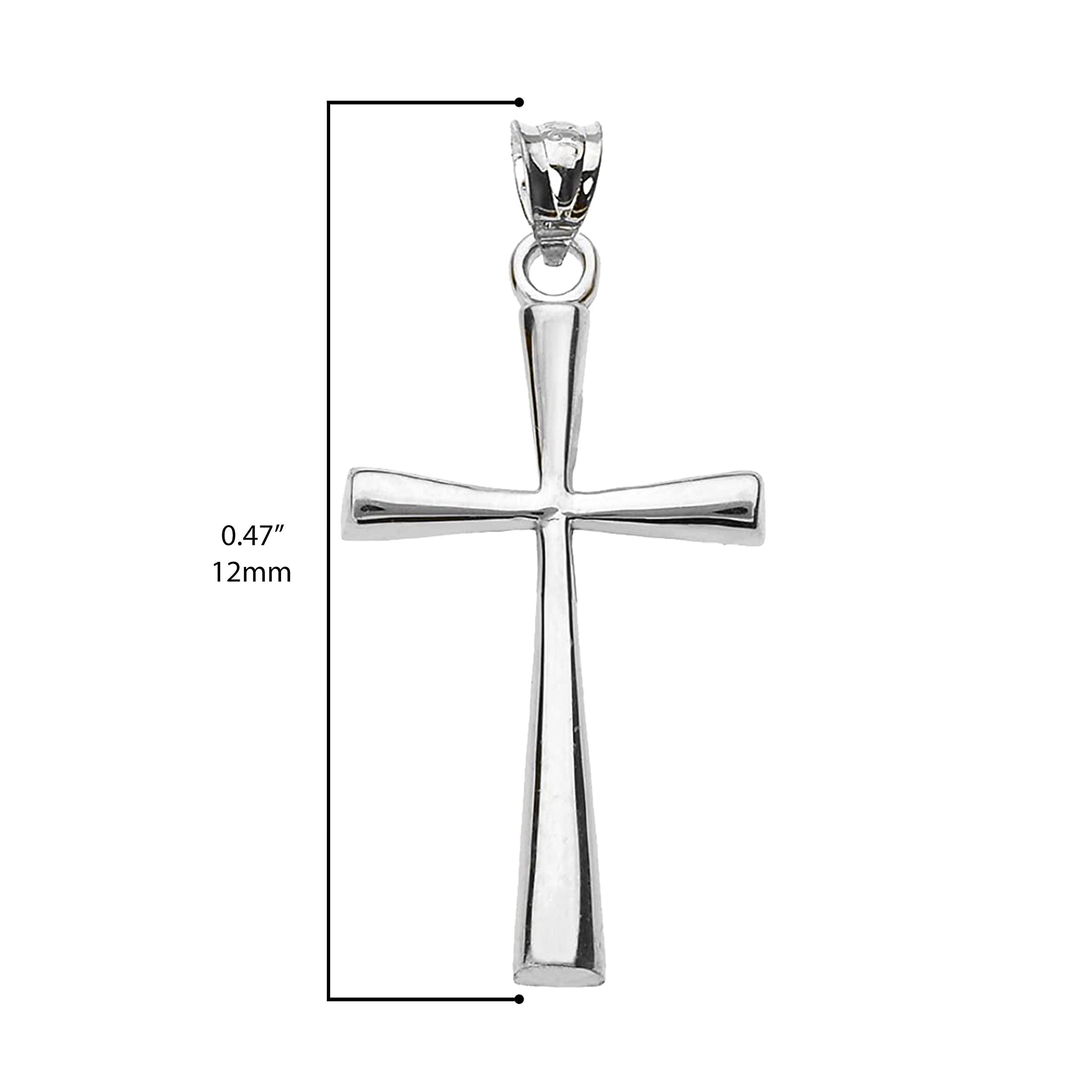 .925 Sterling Silver Simple Classic Flared Cross Pendant