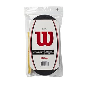 wilson pro tennis overgrip - 30 pack, black