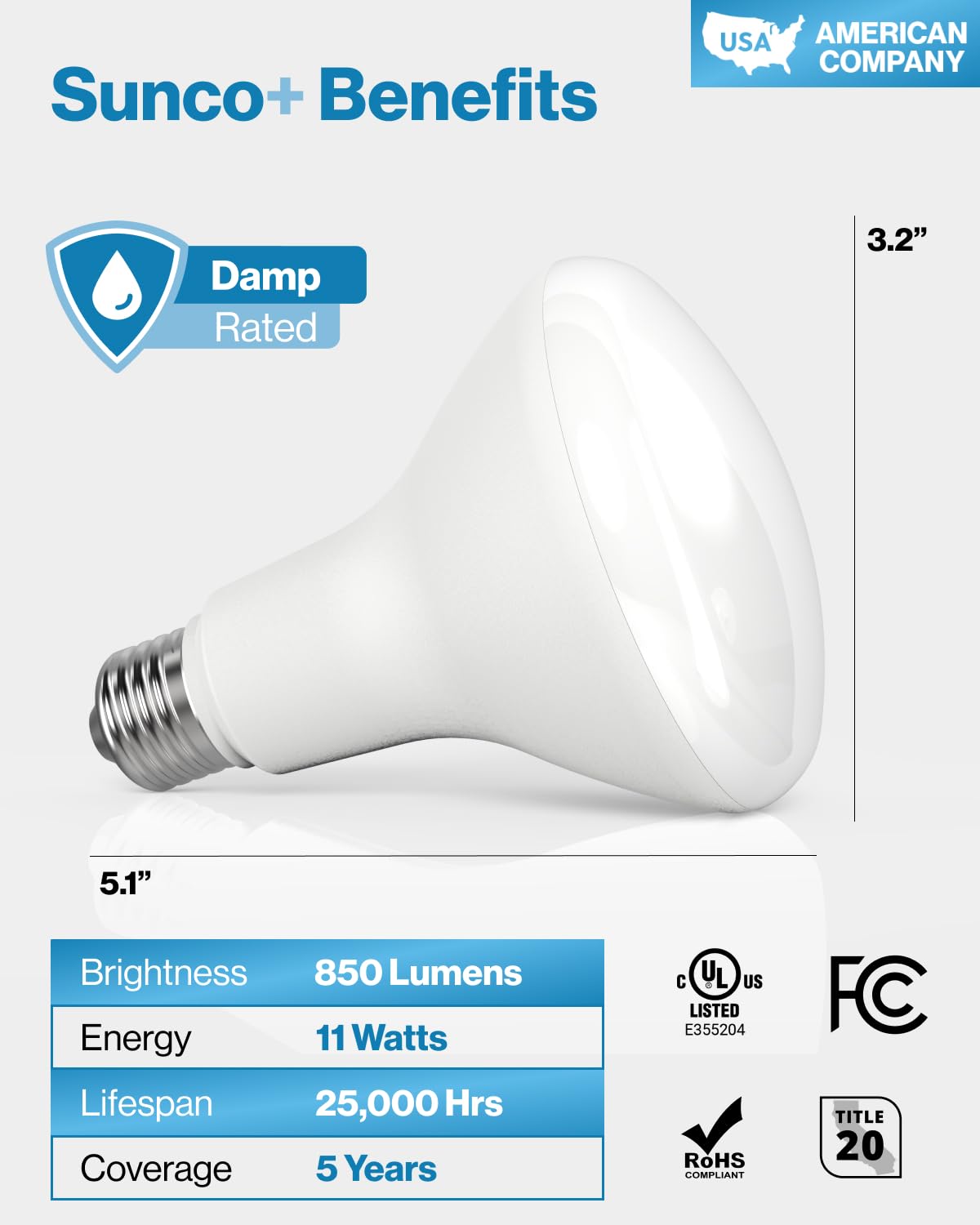 Sunco 6 Pack BR30 LED Bulbs, Indoor Flood Lights CRI93 11W Equivalent 65W 3000K Warm White 850 Lumens, E26 Base, 25000 Lifetime Hours Interior Home Dimmable Recessed Can Light Bulbs - UL