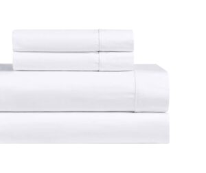 royal hotel bedding luxury heavyweight 1000 thread count 4pc bed sheet set 100% cotton material, cool - durable, soft and breathable deep pocket sheets in king size, white