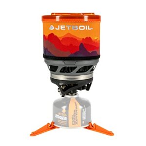 jetboil minimo camping and backpacking stove cooking system with adjustable heat control (sunset)