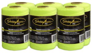 stringliner braided mason line replacement roll contractor pack 500' - fluorescent yellow (pack of 6) - sl35465cpk