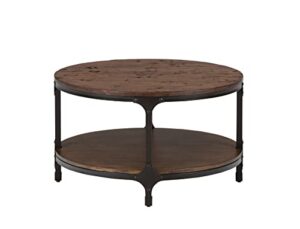 jofran inc. urban nature rustic pine solid wood round coffee table