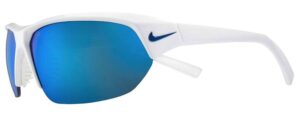 nike ev1125-104 skylon ace sunglasses white frame color, grey with blue mirror lens tint