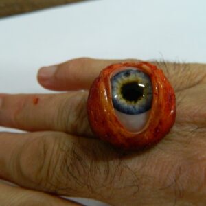 Dead Head Props Realistic Life Size Human/zombie Eyeball Ring with Eye Lids for Halloween, Cos Play (Infected Blue 26mm)