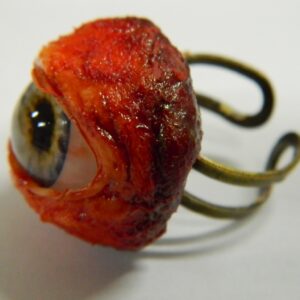 Dead Head Props Realistic Life Size Human/zombie Eyeball Ring with Eye Lids for Halloween, Cos Play (Infected Blue 26mm)