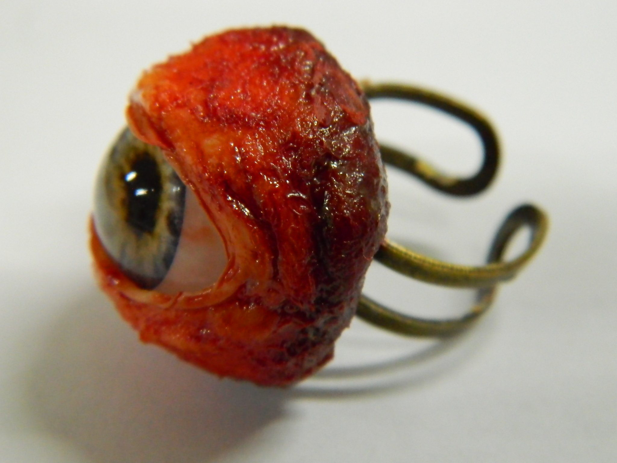 Dead Head Props Realistic Life Size Human/zombie Eyeball Ring with Eye Lids for Halloween, Cos Play (Infected Blue 26mm)