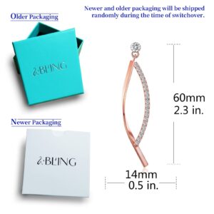 SBLING 18K Rose Gold Plated Cubic Zirconia Drop Earrings (1.5 cttw)