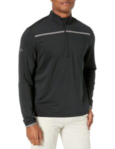 callaway mens chest stripe long sleeve 1/4 zip mock pullover golf-shirts, black, 4x-large us