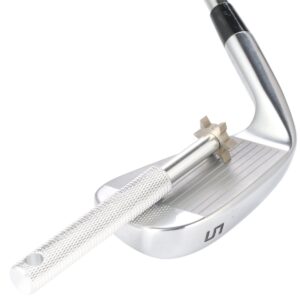 golf club groove sharpener with 6 heads - ideal for optimal backspin and ball control - perfect tool for all irons - pitching, sand, lob, gap, and approach wedges and utility clubs