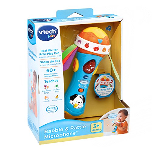 VTech Baby Babble and Rattle Microphone, Blue Small