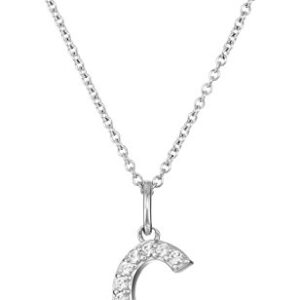 Amazon Essentials Platinum Plated Sterling Silver Infinite Elements Cubic Zirconia Initial "C" Pendant Necklace, 18", (previously Amazon Collection)