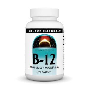 source naturals vitamin b-12, supports energy production, 2000 mcg - 200 vegetarian lozenges