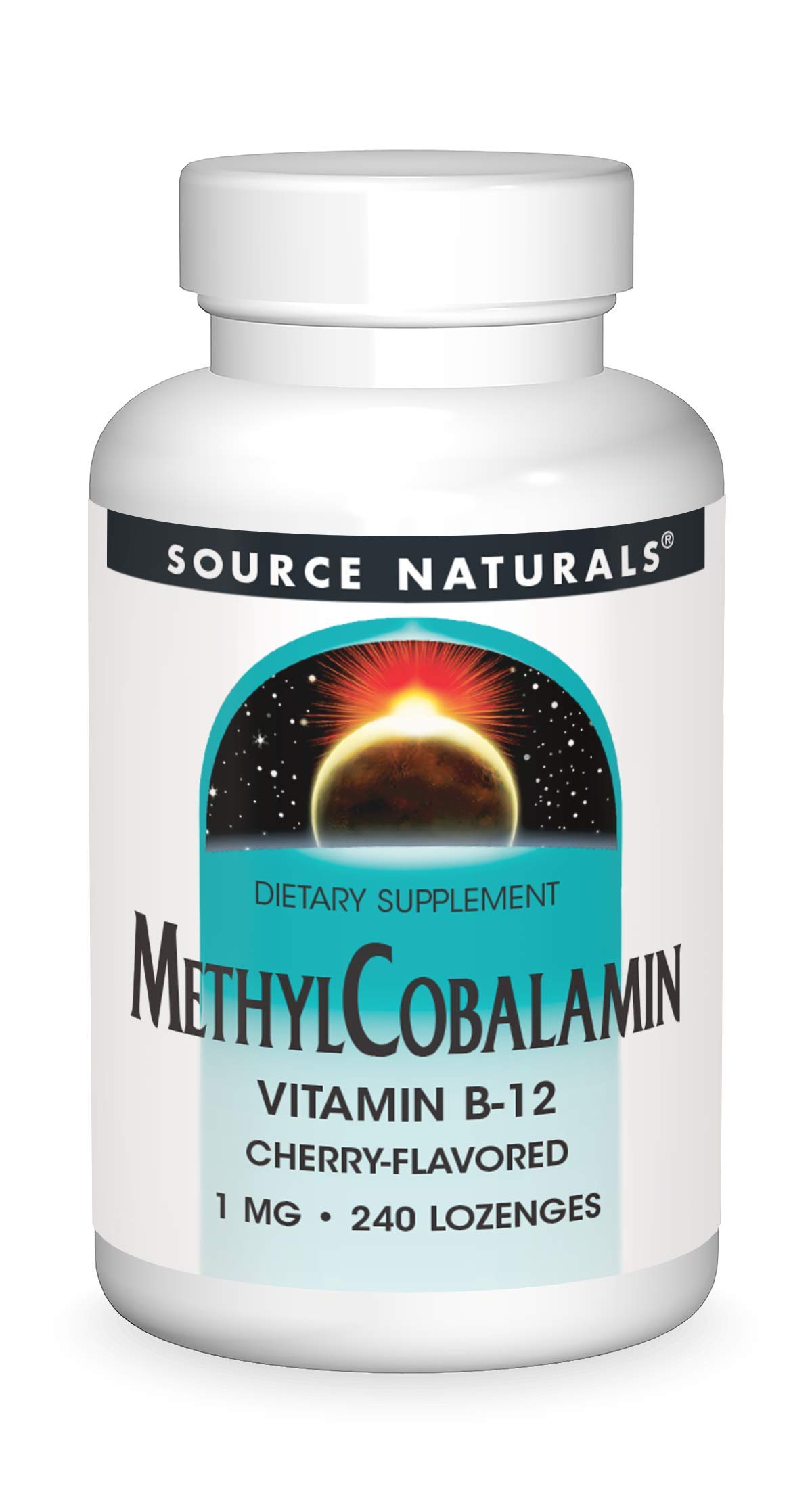 Source Naturals MethylCobalamin Vitmain B-12 Cherry-Flavored, 1 mg - 240 Lozenges