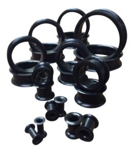 lobal domination pair of black soft silicone ear tunnels plugs - up to size 50mm! (1&1/2" (38mm))