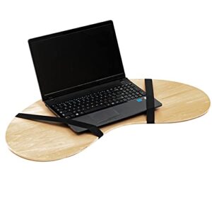 32" Portable Curved Shape Light Wood Lap Desk by Trademark Innovations