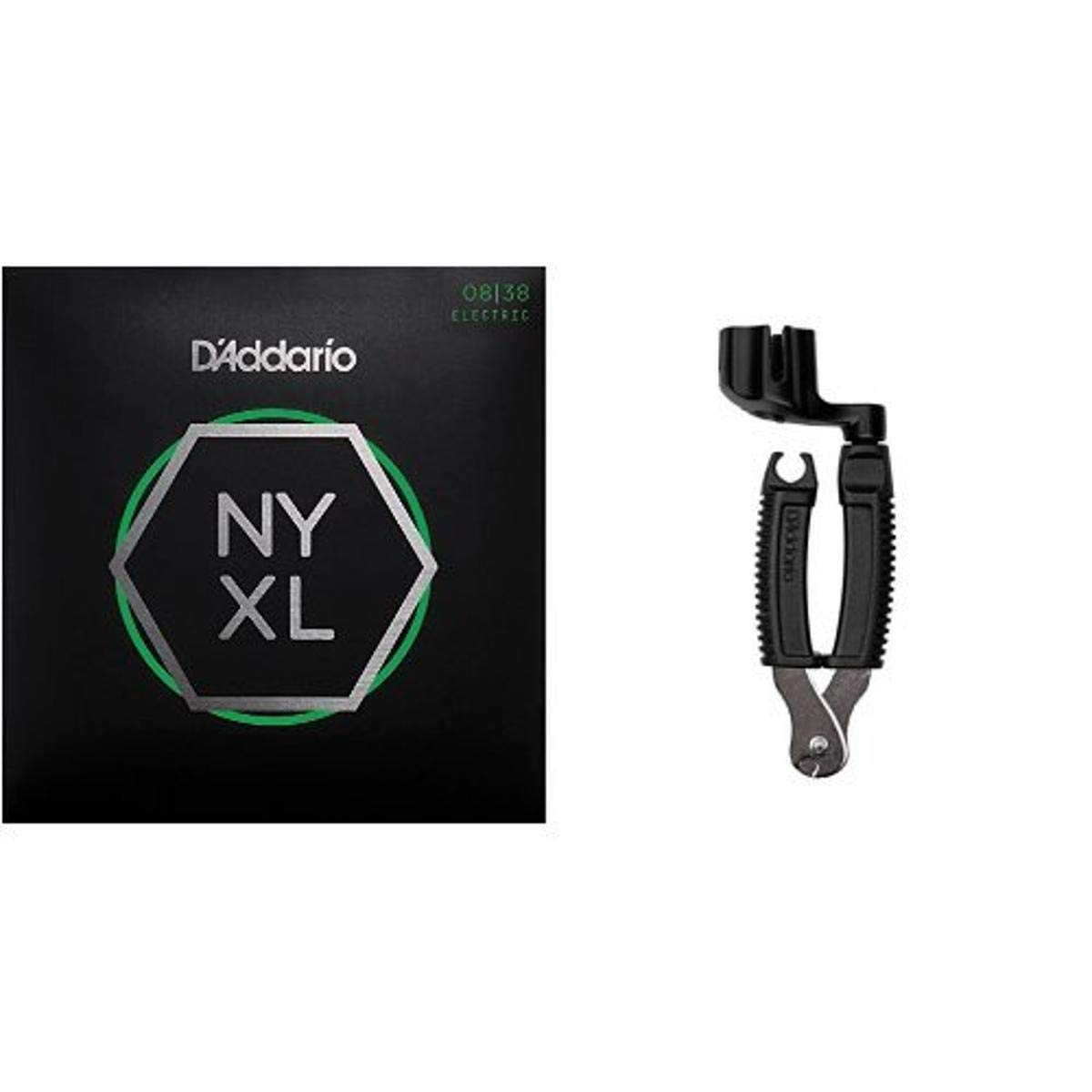 D'Addario NYXL0838 Electric Guitar Strings, Extra Super Light, 8-38 and Pro-Winder String Cutter Bundle