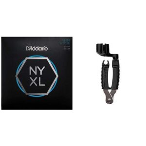 d'addario nyxl1252w electric guitar strings, light wound 3rd, 12-52 and pro-winder string cutter bundle