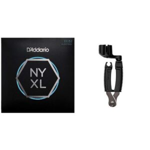 d'addario nyxl1152 electric guitar strings, medium top/heavy bottom, 11-52 and pro-winder string cutter bundle