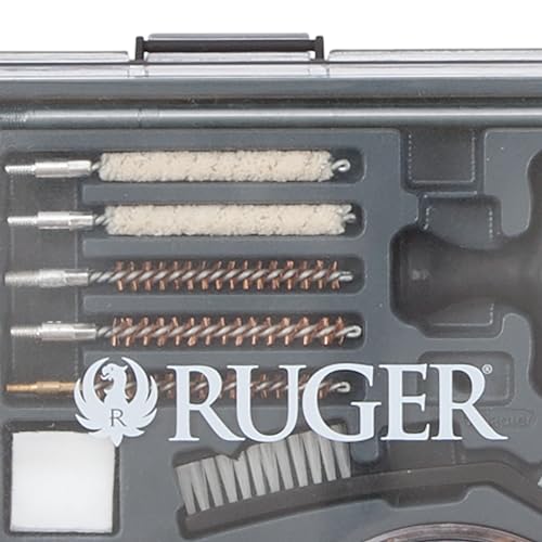 Allen Company Ruger Rimfire .22 Cal Rifle and Handgun Cleaning Kit with Case - Pistol Cleaner - 16-Piece - Gun Accessories for Men and Women,Grey