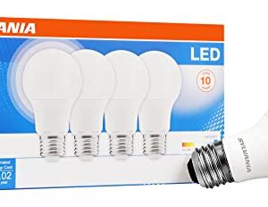 SYLVANIA LED A19 Light Bulb, 60W Equivalent, Efficient 8.5W, Frosted, 5000K, Daylight - (79284), 4 Count (Pack of 1)