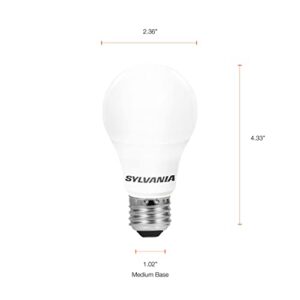 SYLVANIA LED A19 Light Bulb, 60W Equivalent, Efficient 8.5W, Frosted, 5000K, Daylight - (79284), 4 Count (Pack of 1)