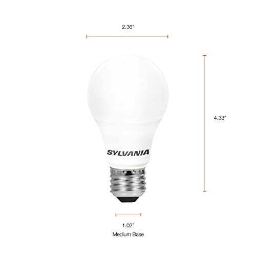 SYLVANIA LED A19 Light Bulb, 60W Equivalent, Efficient 8.5W, Frosted, 5000K, Daylight - (79284), 4 Count (Pack of 1)