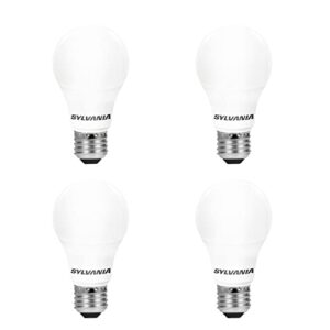 SYLVANIA LED A19 Light Bulb, 60W Equivalent, Efficient 8.5W, Frosted, 5000K, Daylight - (79284), 4 Count (Pack of 1)