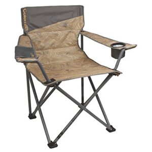 coleman big-n-tall quad chair with cup holder & side pocket, water-resistant oversized camping chair supports up to 600lbs, great for tailgating, camping & outdoor use, carry bag included