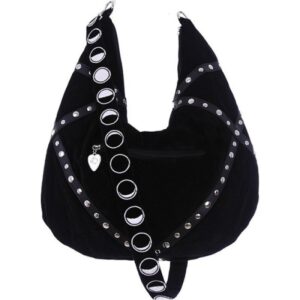 Restyle Gypsy Gothic Witch Moon Child Black Velvet Large Slouchy Hobo Bag