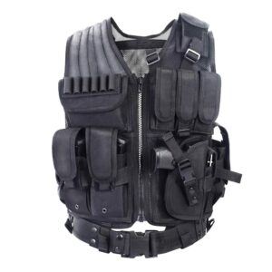 vav yakeda tactical vest outdoor ultra-light breathable training airsoft vest adjustable for adults (us, alpha, one size, regular, regular, black)