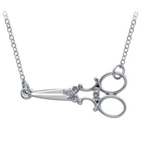 senfai unique new dainty women simple tiny gold silver scissor pendant necklace cute chain necklace (silver)