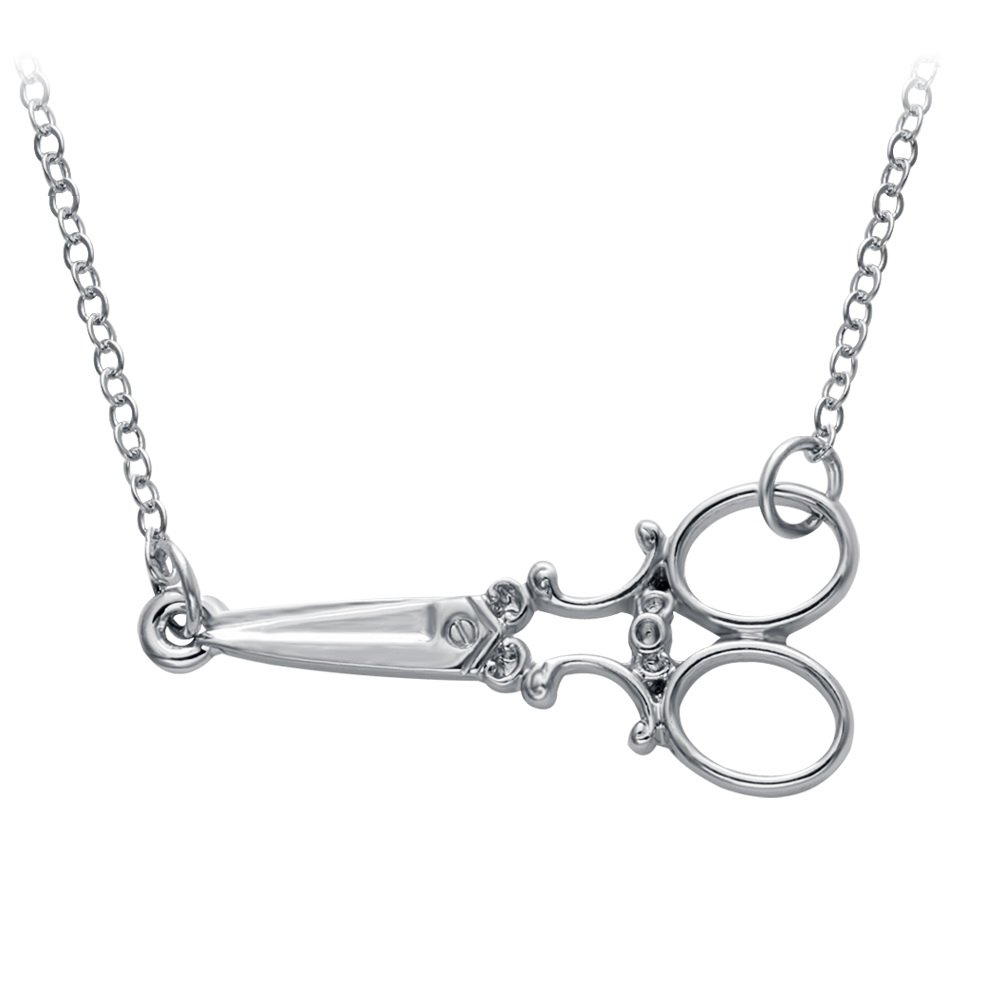 SENFAI Unique New Dainty Women Simple Tiny Gold Silver Scissor Pendant Necklace Cute Chain Necklace (Silver)