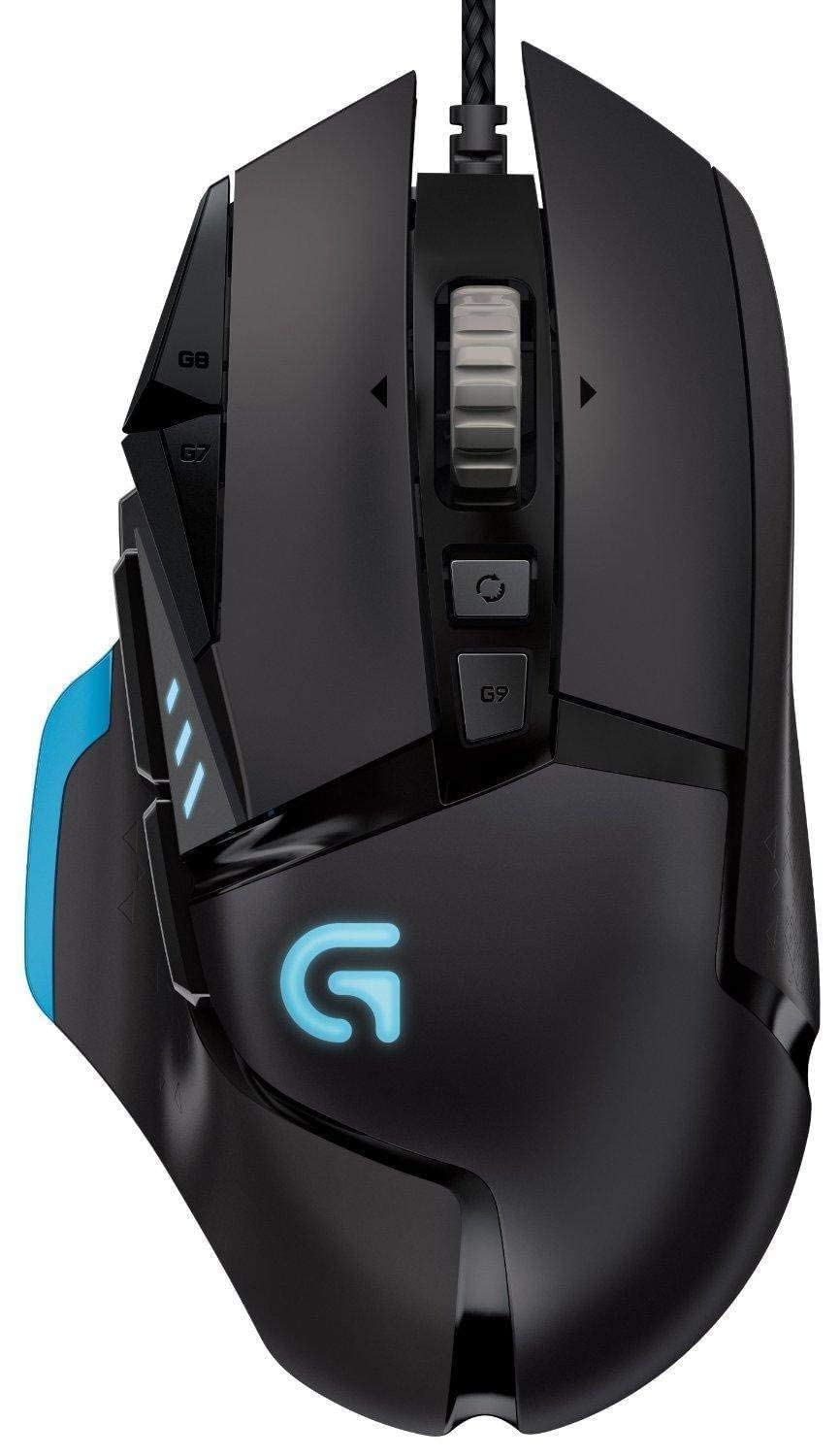 Logitech G502 Proteus Spectrum RGB Tunable Gaming Mouse, 12,000 DPI On-The-Fly DPI Shifting, Personalized Weight and Balance Tuning with (5) 3.6g Weights, 11 Programmable Buttons