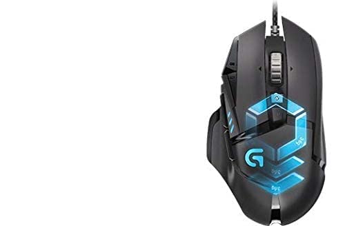 Logitech G502 Proteus Spectrum RGB Tunable Gaming Mouse, 12,000 DPI On-The-Fly DPI Shifting, Personalized Weight and Balance Tuning with (5) 3.6g Weights, 11 Programmable Buttons