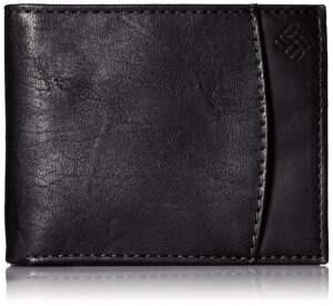 columbia men's rfid blocking toby pass case wallet, coal black