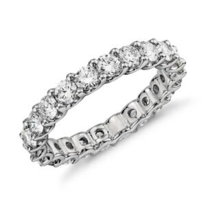 NYC Sterling 3.50mm Sterling Silver 925 Cubic Zirconia Cz Eternity Engagement Wedding Band Ring (9)