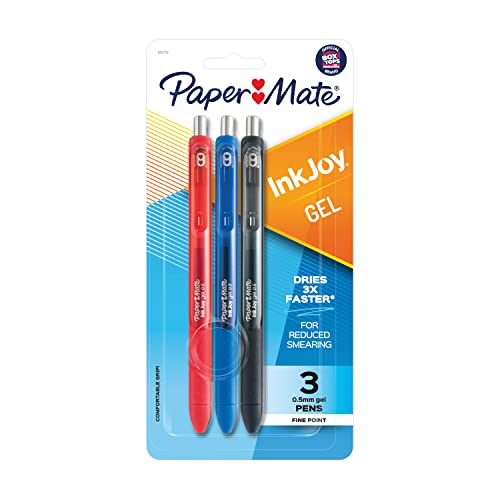 Paper Mate InkJoy Gel Pens, Fine Point, Assorted, 3 Count