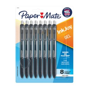 paper mate inkjoy gel pens, fine point, black, 8 count