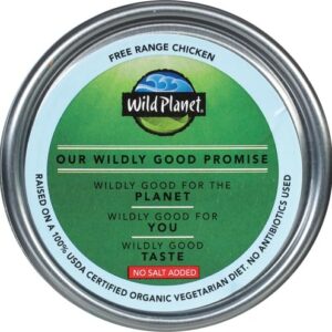 Wild Planet Organic Roasted Chicken Breast, Skinless and Boneless, No Salt Added, 100% chicken breast, 5 Ounce