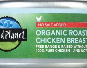 Wild Planet Organic Roasted Chicken Breast, Skinless and Boneless, No Salt Added, 100% chicken breast, 5 Ounce