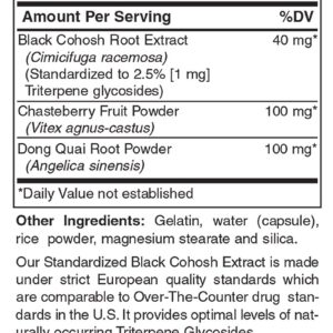 Holly Hill Health Foods, European Standardized Black Cohosh Extract Plus, 120 Capsules