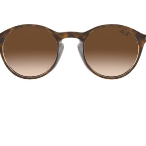 Ray-Ban RB4243 Round Sunglasses, Rubber Havana/Brown Gradient Dark Brown, 49 mm