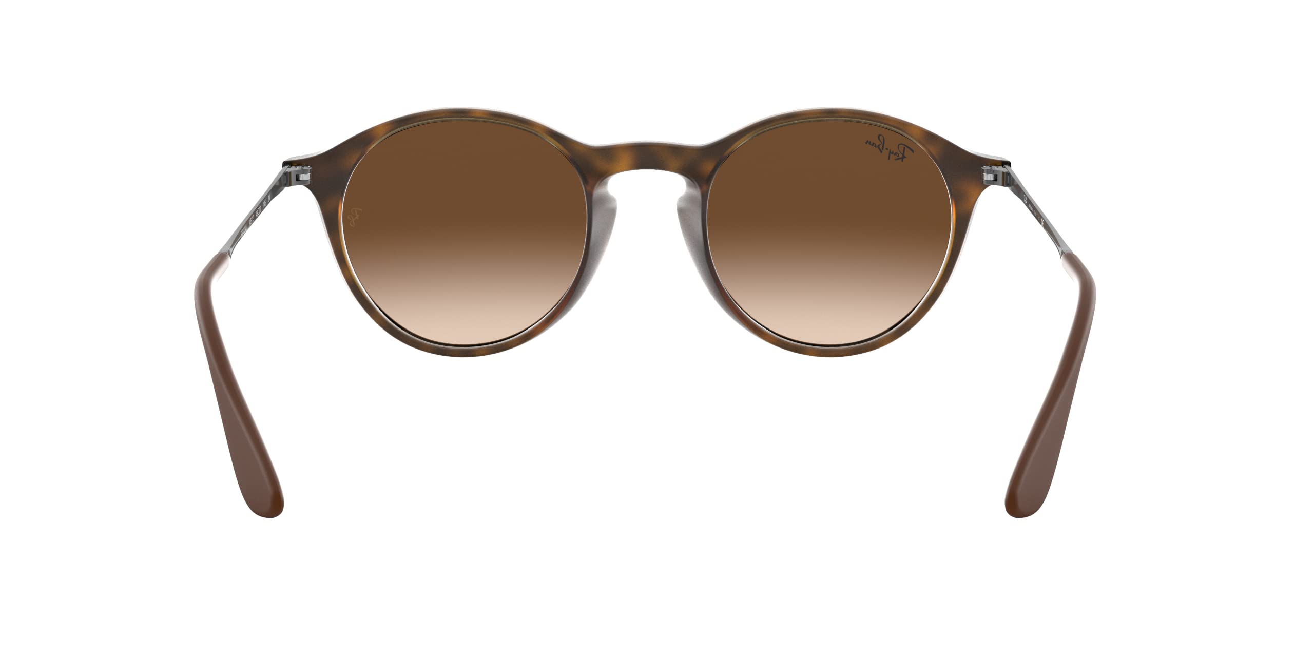 Ray-Ban RB4243 Round Sunglasses, Rubber Havana/Brown Gradient Dark Brown, 49 mm